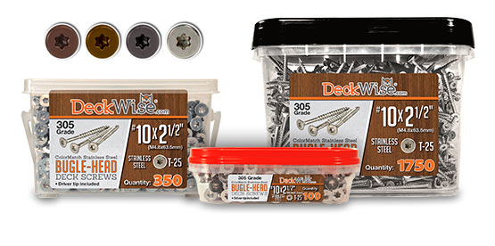 Stainless Steel Deck Screws | 305 Gr Torx Painted Heads